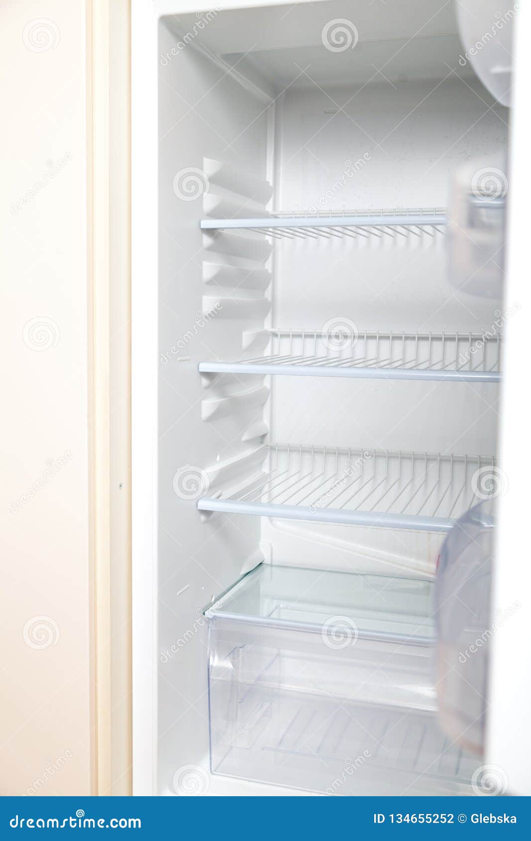 Empty Open Refrigerator Close-up Stock Photo - Image of cold, frost ...