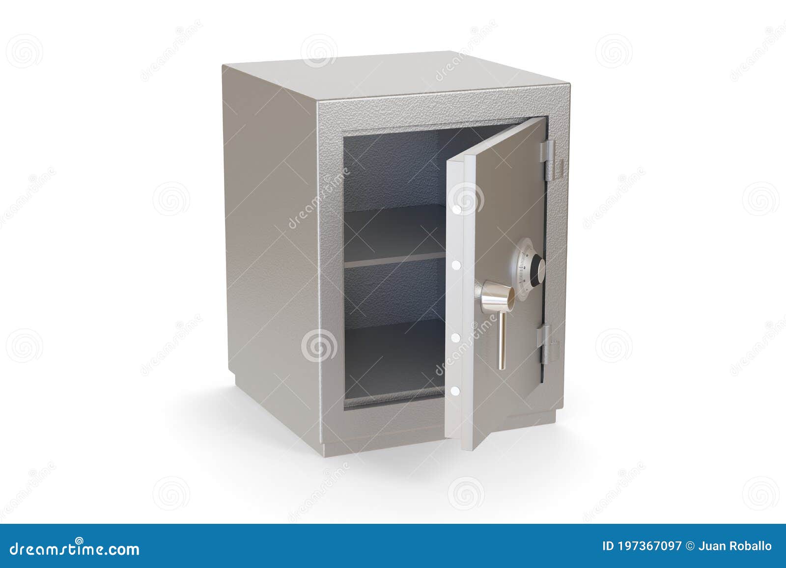 Empty Open Safe Box Isolated on a White Background. 3d Illustration ...