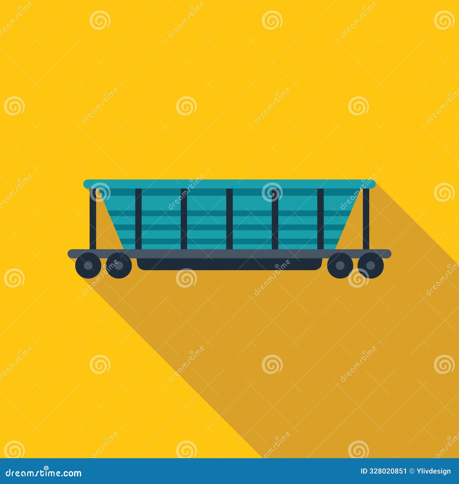 Empty Open Top Hopper Railcar Standing on Railway Stock Vector ...