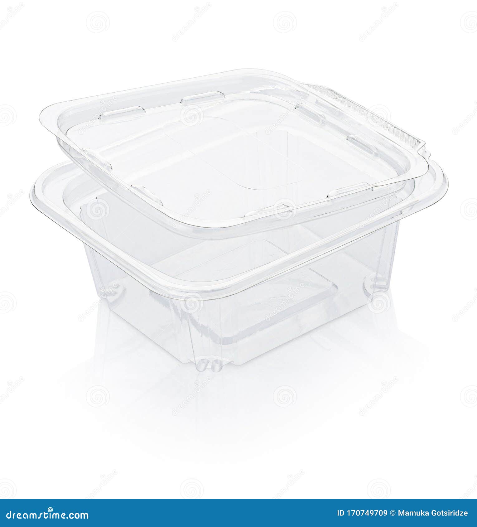 Empty Open Transparent Plastic Food Container Stock Image - Image of ...