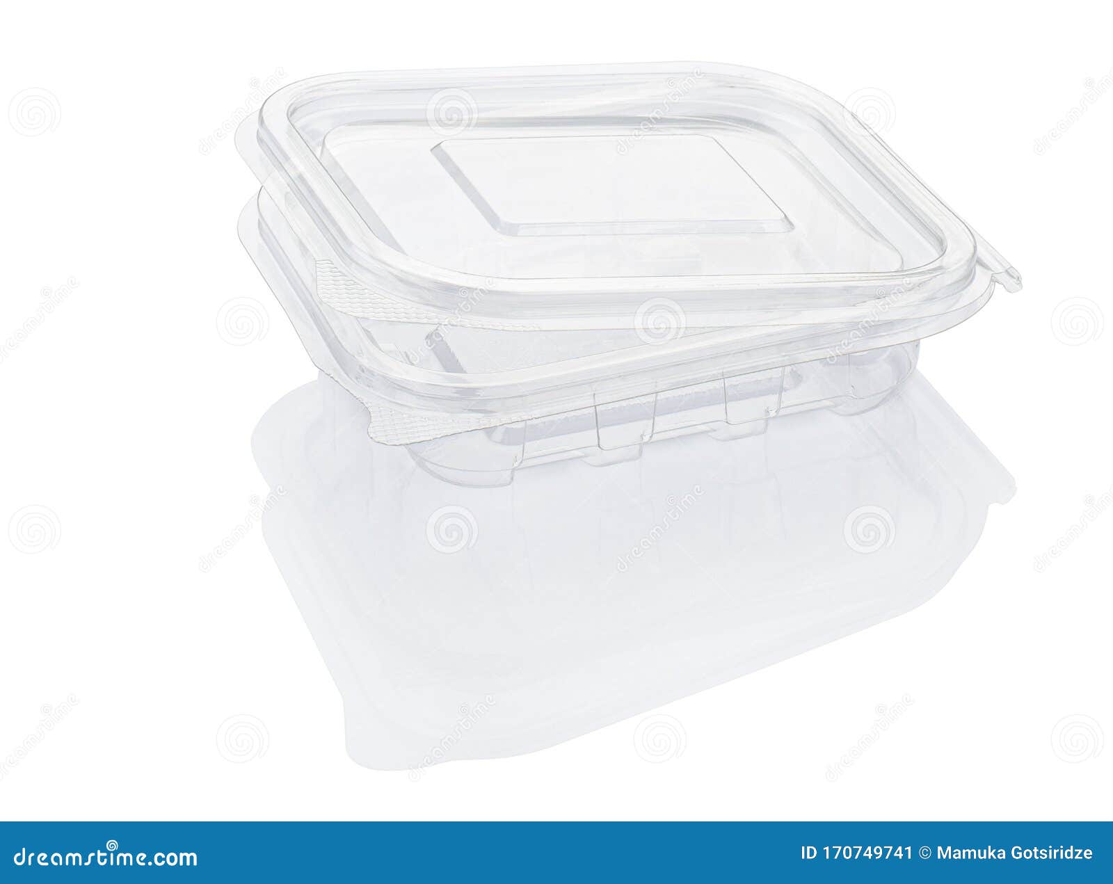 Empty Open Transparent Plastic Food Container Stock Image - Image of ...