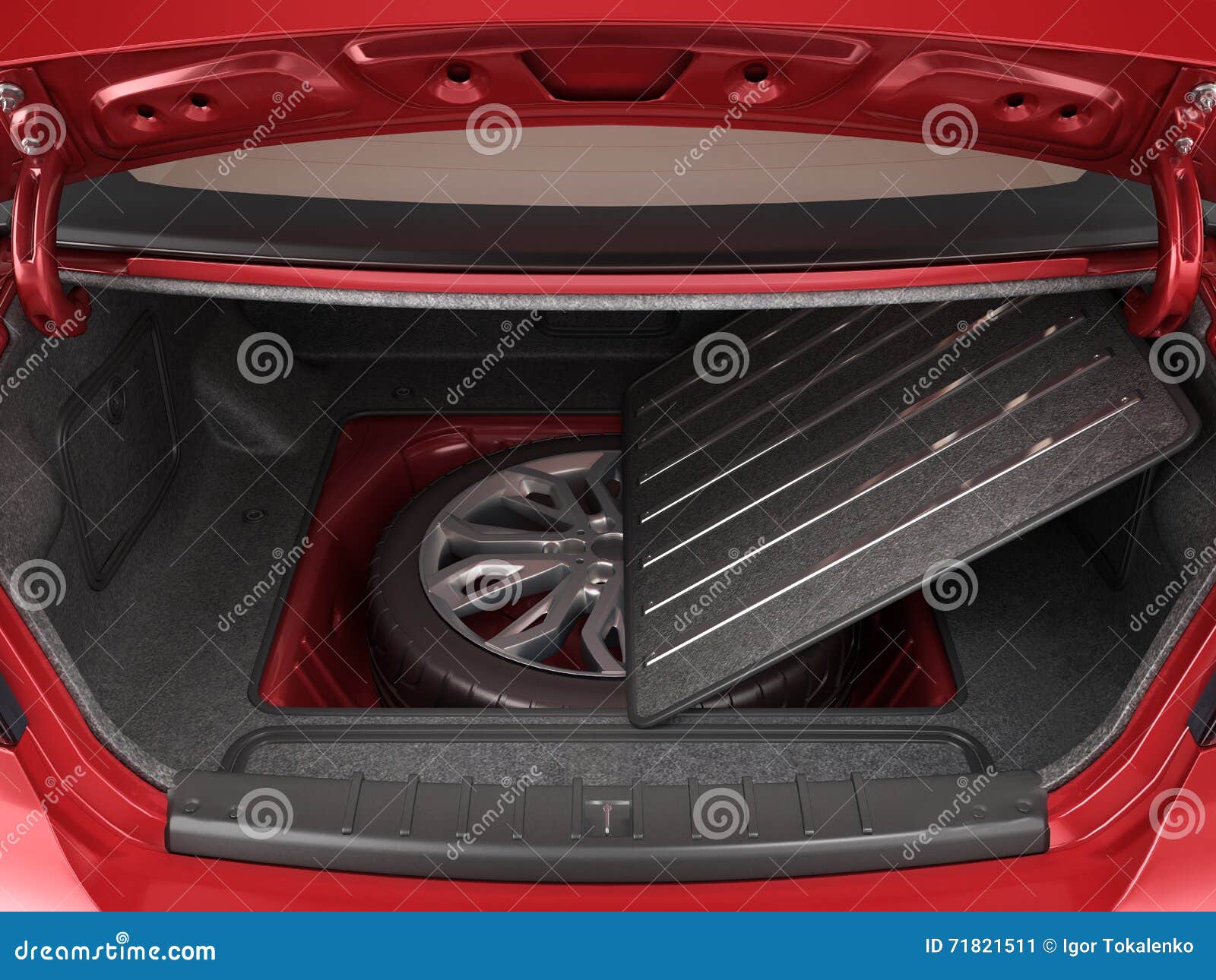 Empty Open Trunk of a Car 3d Render Stock Illustration - Illustration ...