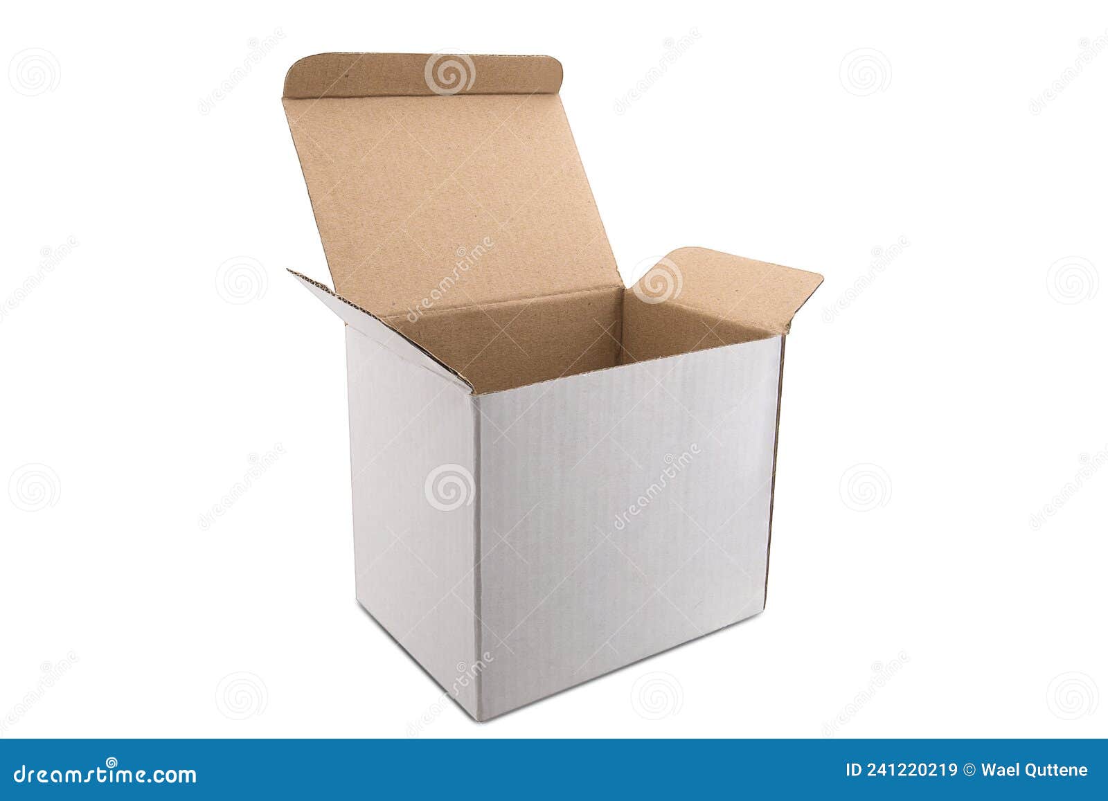 Empty Open White Cube Box Isolated on White Background Mock Up Stock ...