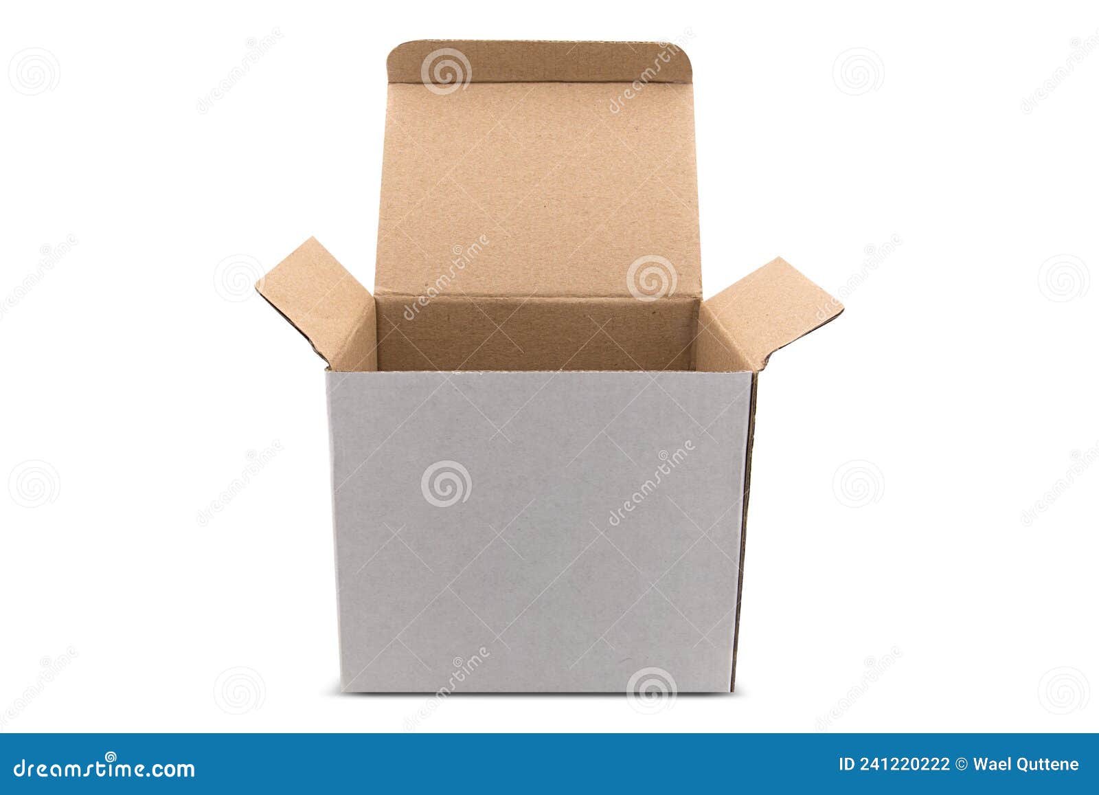 Empty Open White Cube Box Isolated on White Background Mock Up Stock ...