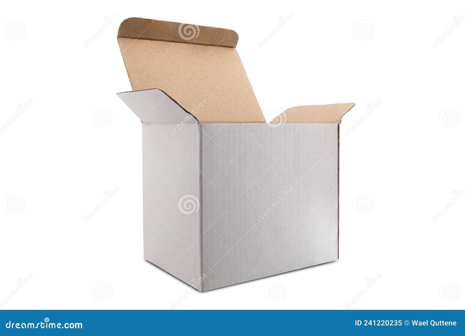 Empty Open White Cube Box Isolated on White Background Mock Up Stock ...