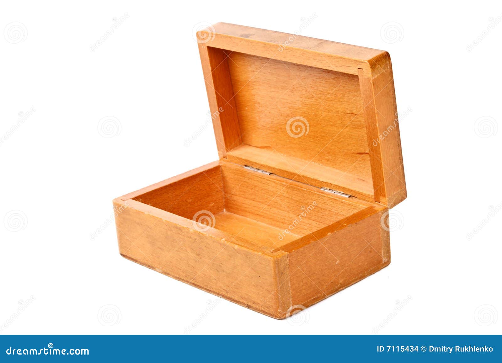 Empty Open Wooden Box Isolated Stock Photo - Image of wood, case: 7115434