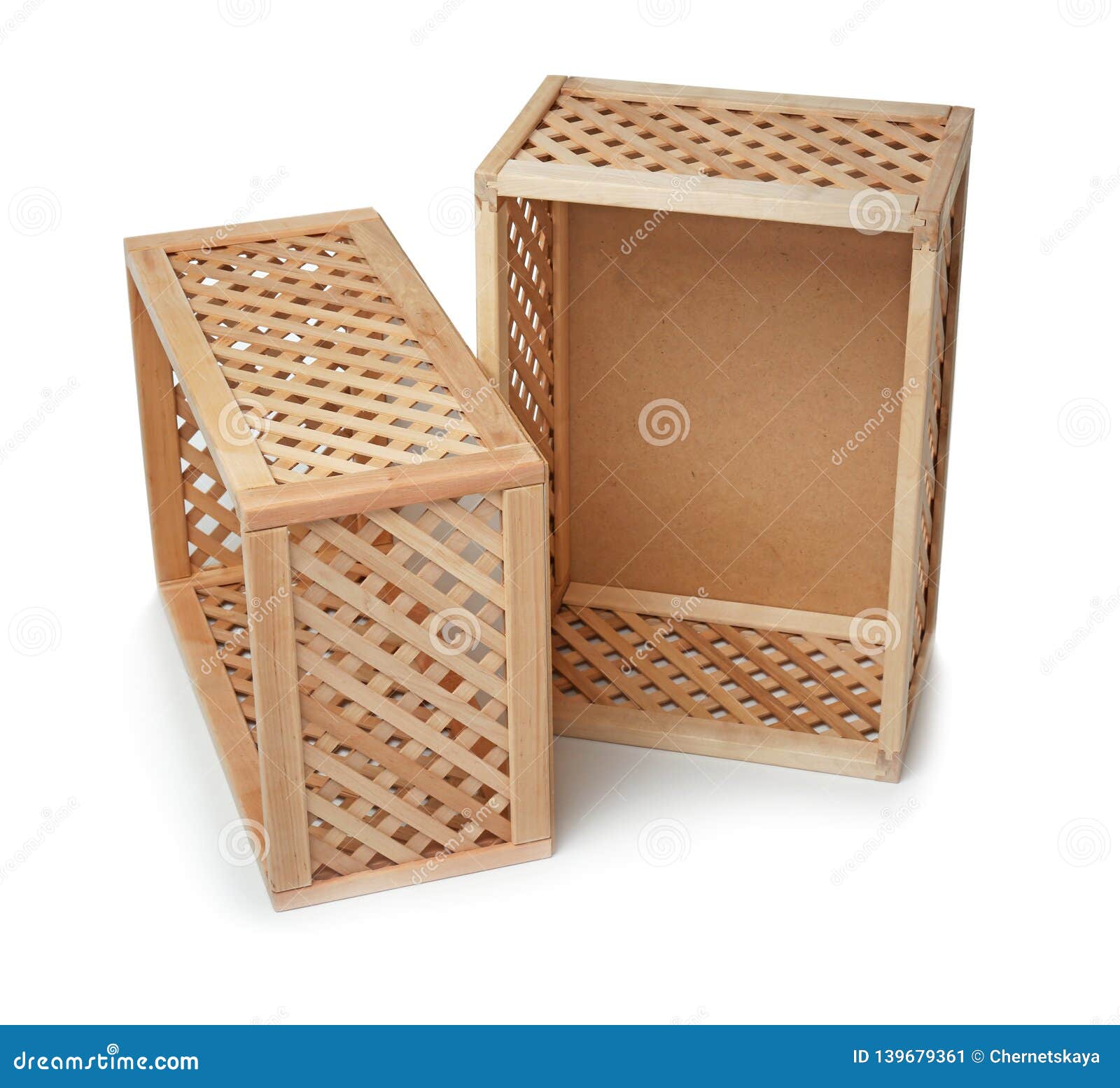 Empty open wooden crates stock image. Image of case - 139679361