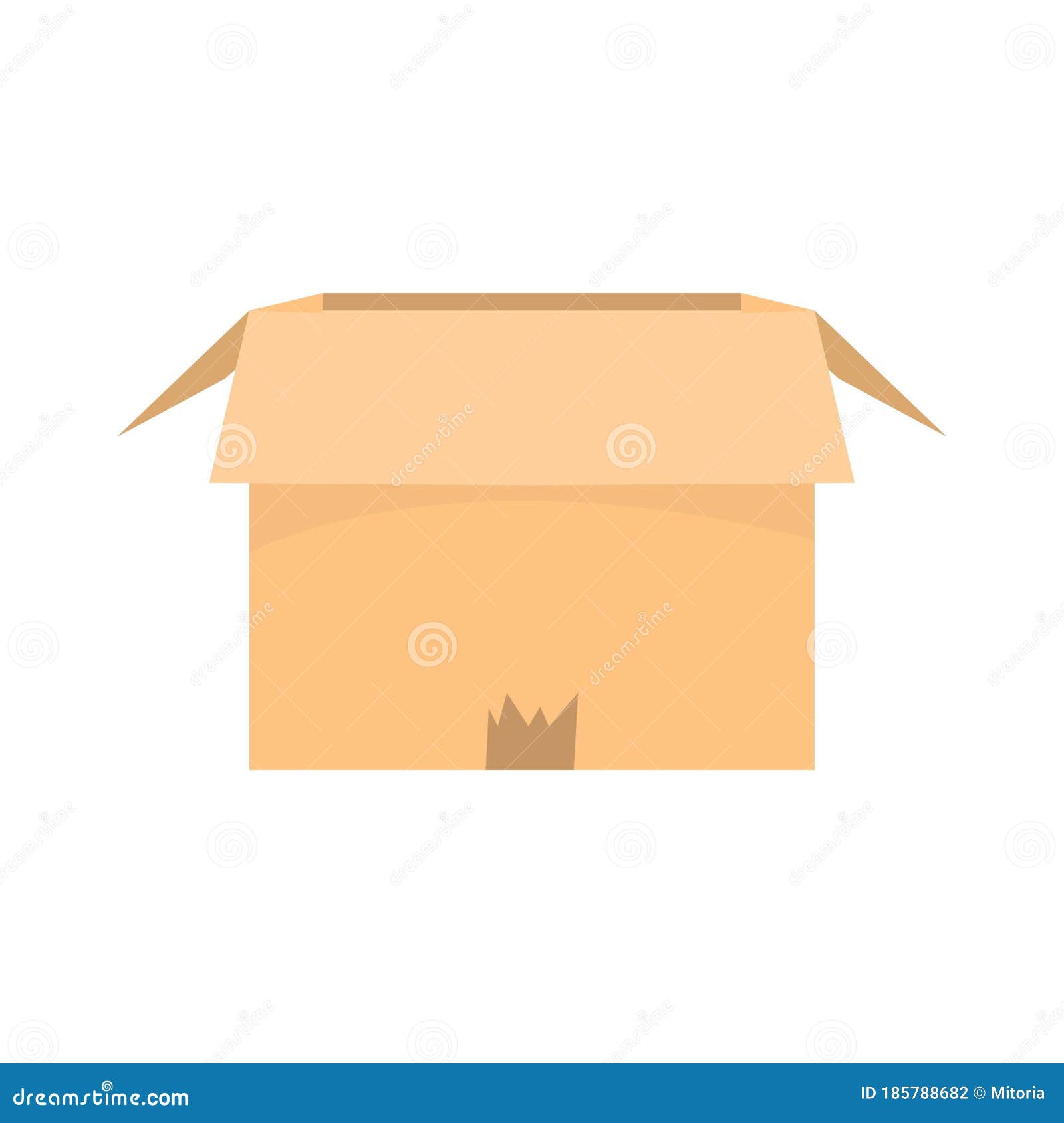 Empty Opened Cover on Craft Box with Front View Stock Vector ...