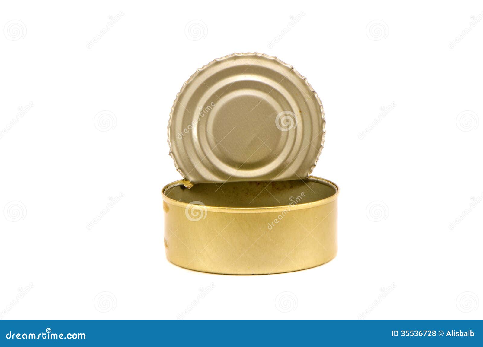 Empty Opened Preserve Steel Can. Isolated on White Stock Photo - Image ...