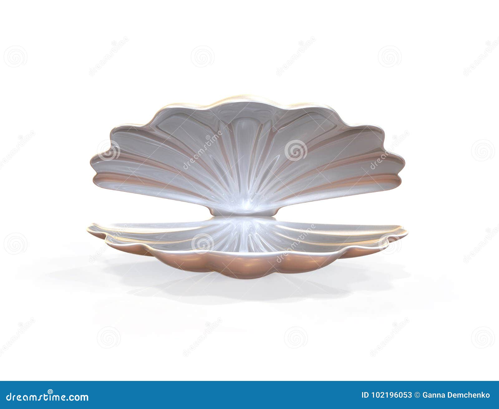 Empty Opened Seashell. 3d Illustration Stock Illustration ...