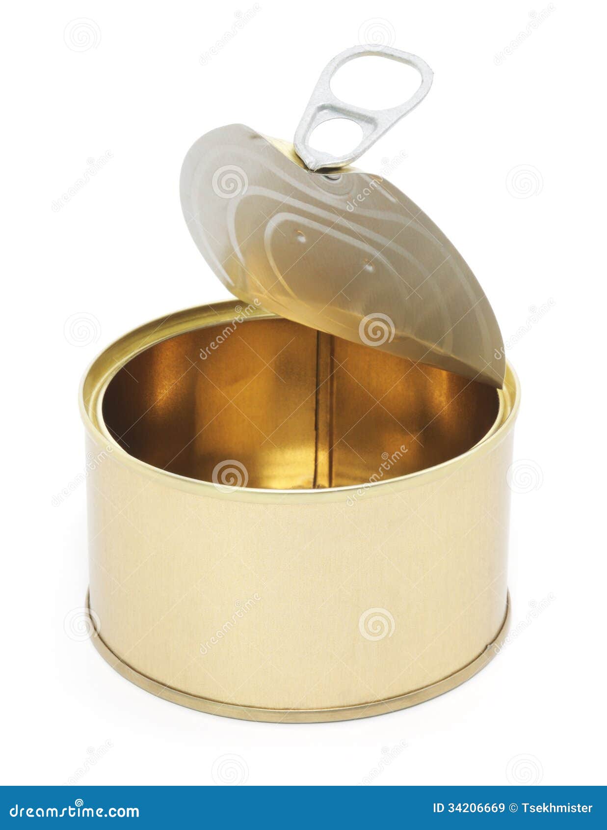 Empty opened steel can stock image. Image of snack, canning - 34206669