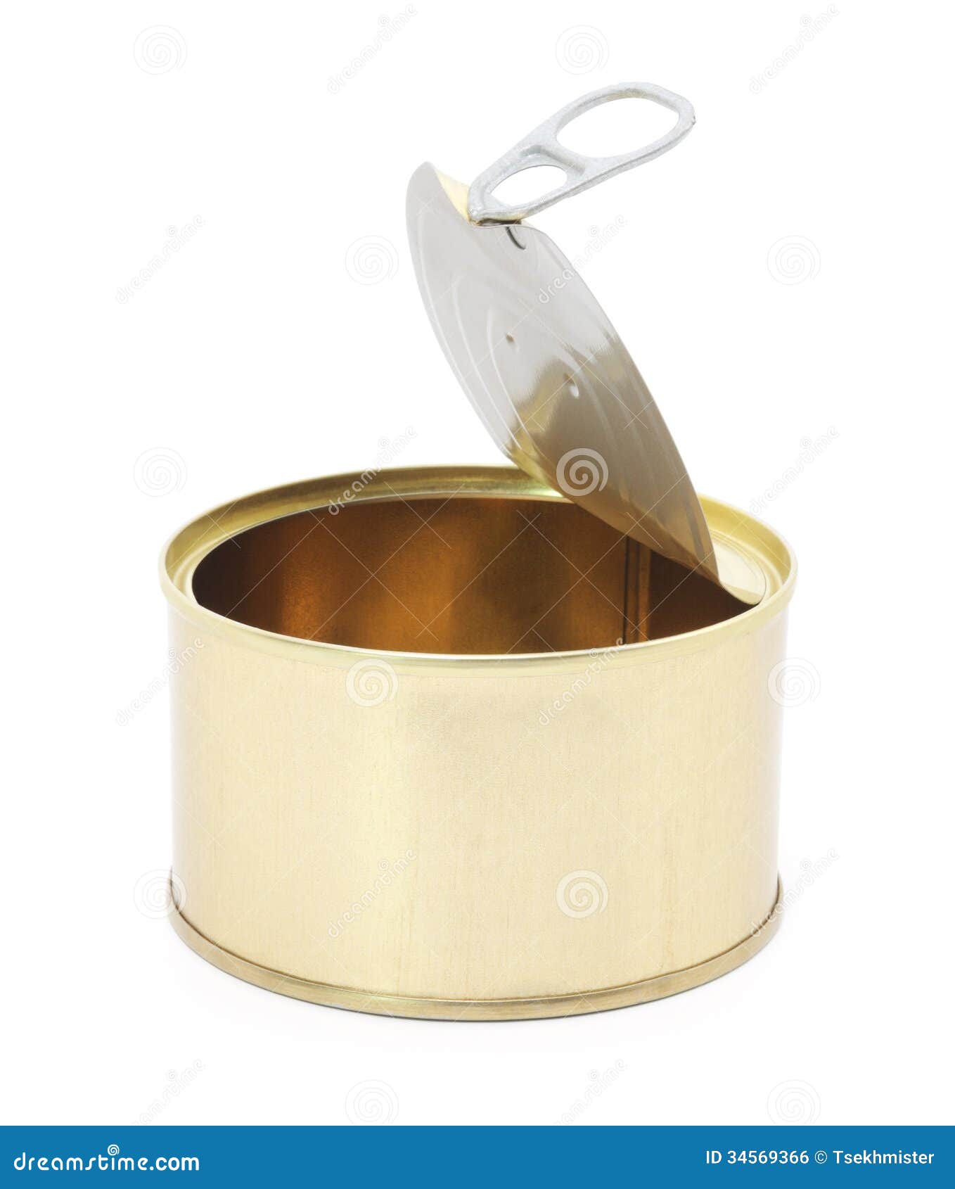 Empty opened steel can stock photo. Image of canister - 34569366