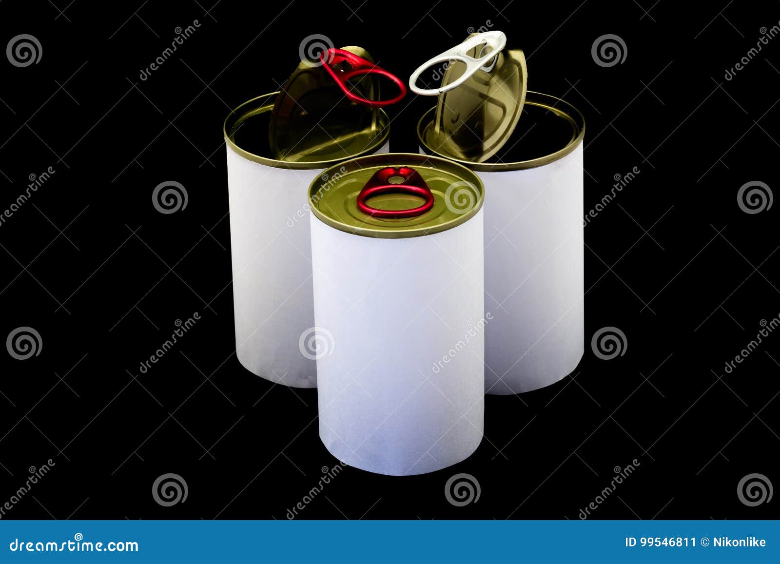 Close Up Metallic Tin on Black Background. Stock Image - Image of ...