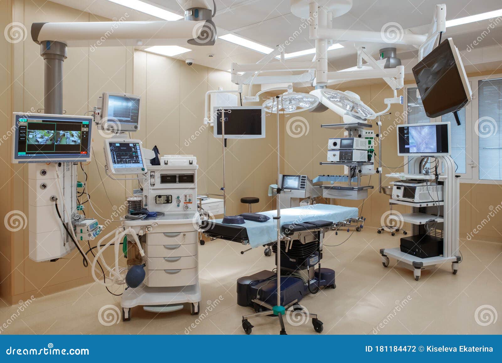 X-ray Room In A Hospital ER Operating Room With A Classic Ceiling ...