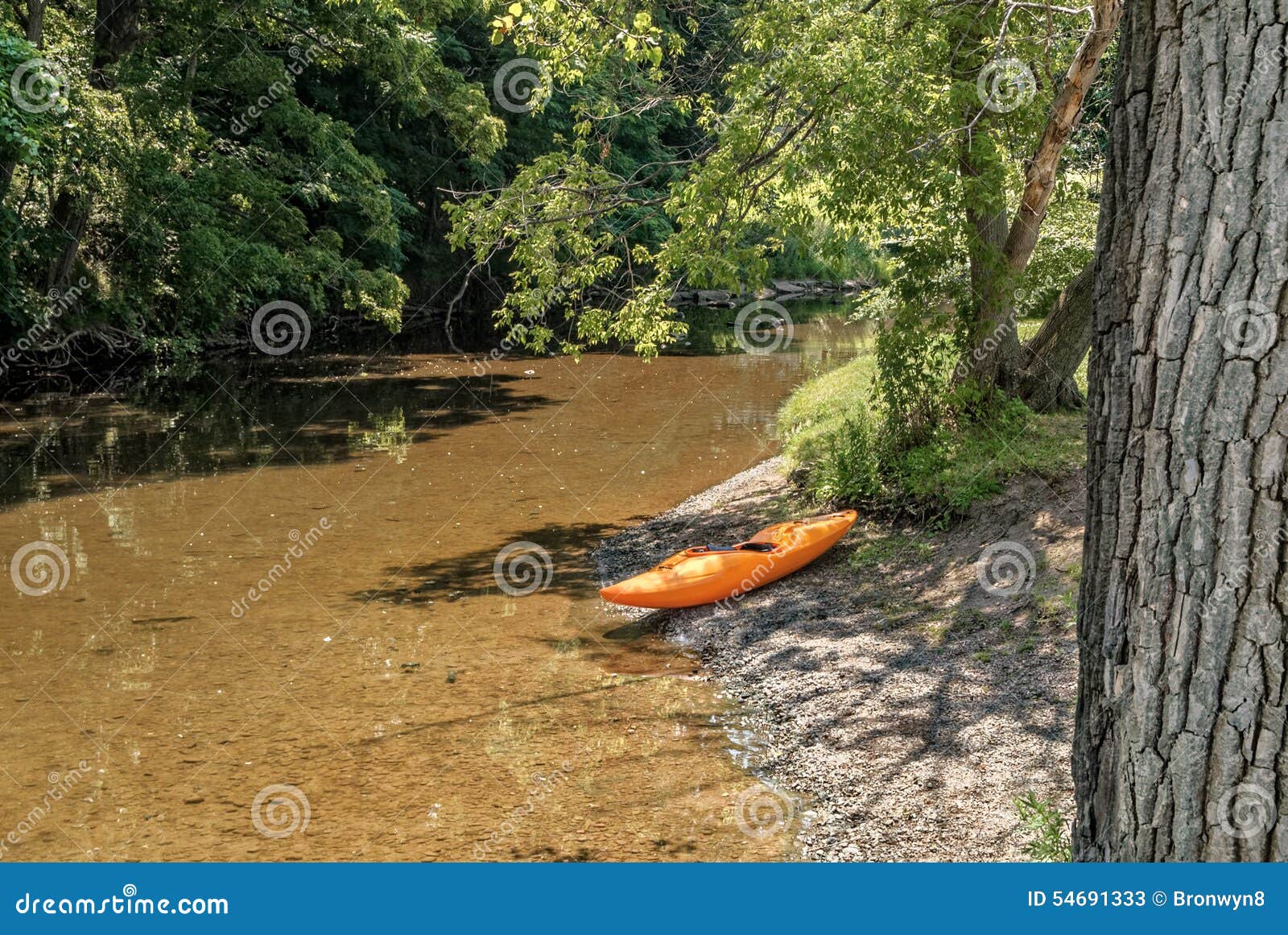Empty Orange Canoe stock image. Image of vacation, canoe - 54691333