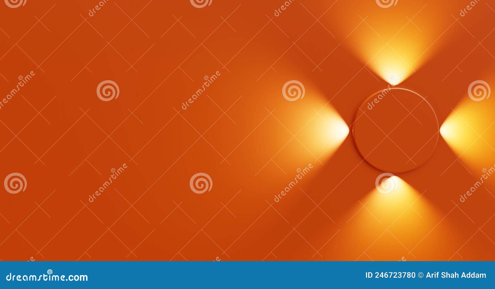 Empty Orange Corner Light. Abstract Studio Background for Product ...
