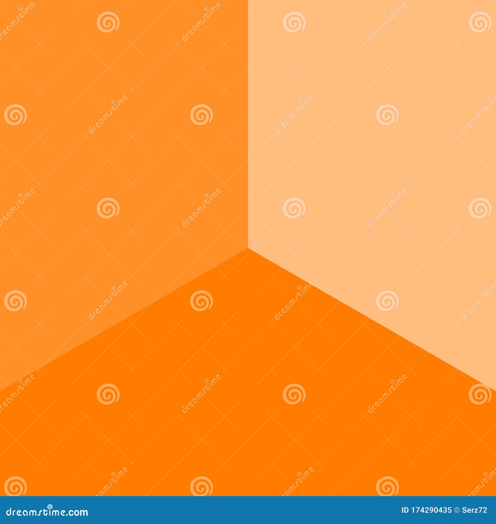 Empty Orange Corner of the Room Stock Vector - Illustration of shades ...