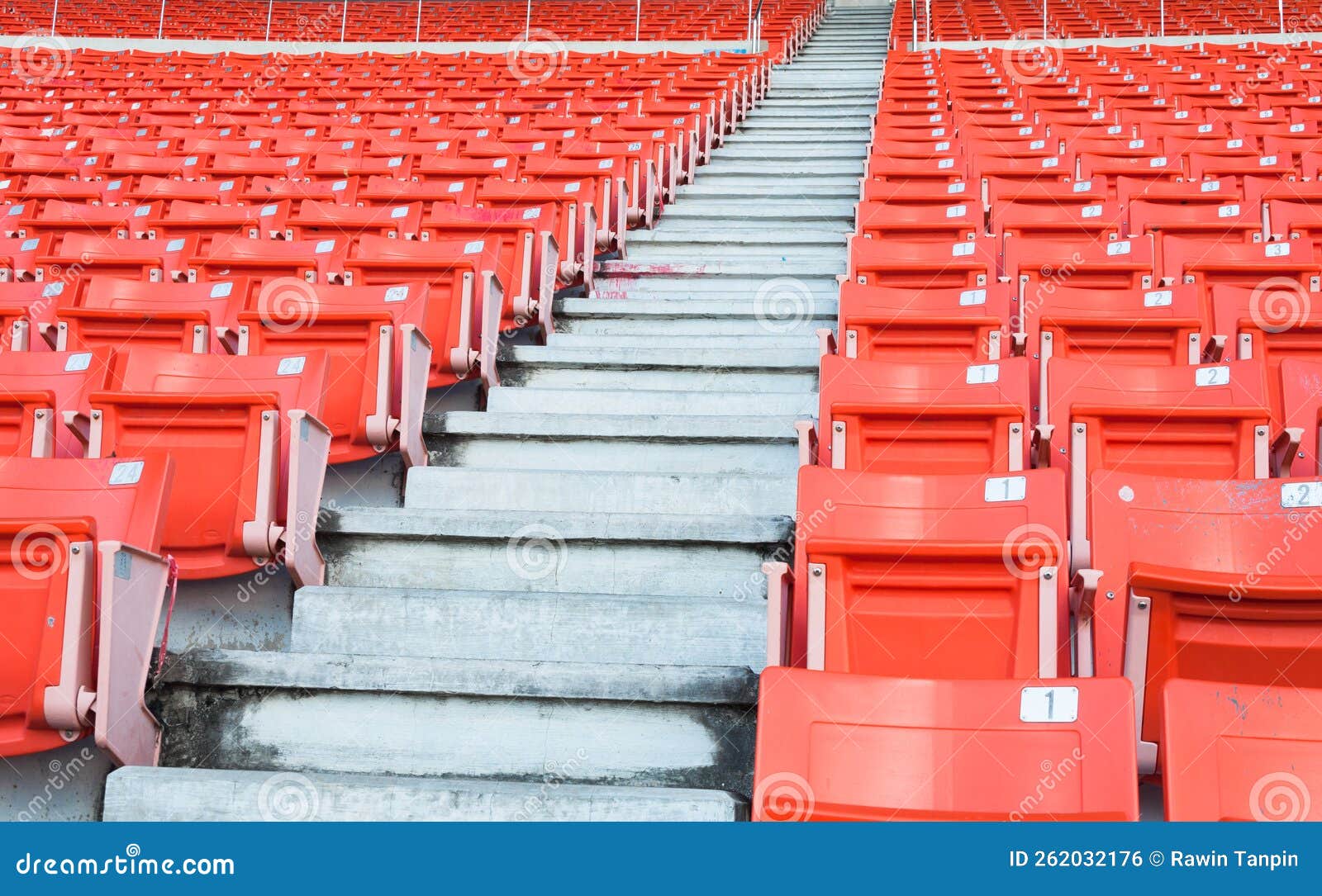 Empty Orange Seats at Stadium,Rows Walkway of Seat on Soccer Stadium ...