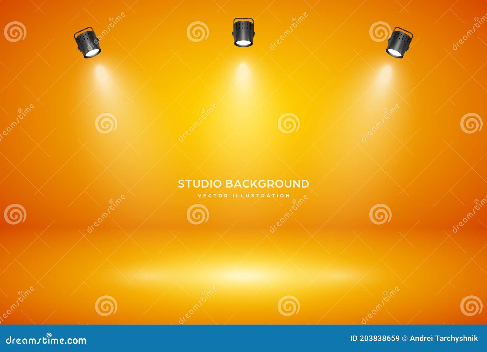 Empty Orange Studio Abstract Background with Spotlight Effect. Product ...