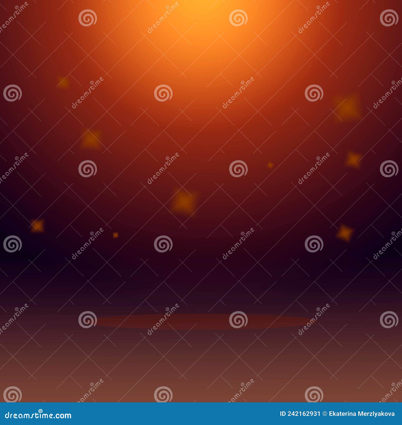 Empty Orange Studio Room, Dark Background for Products. Vector ...