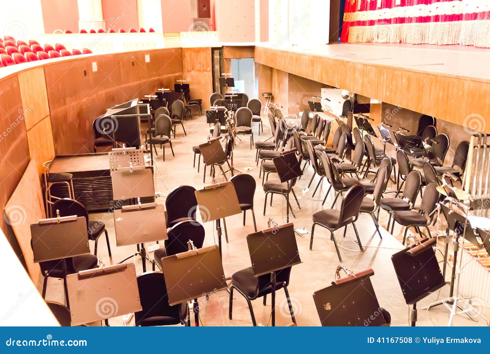 Empty Orchestra Pit in Theatre Stock Photo - Image of stage ...