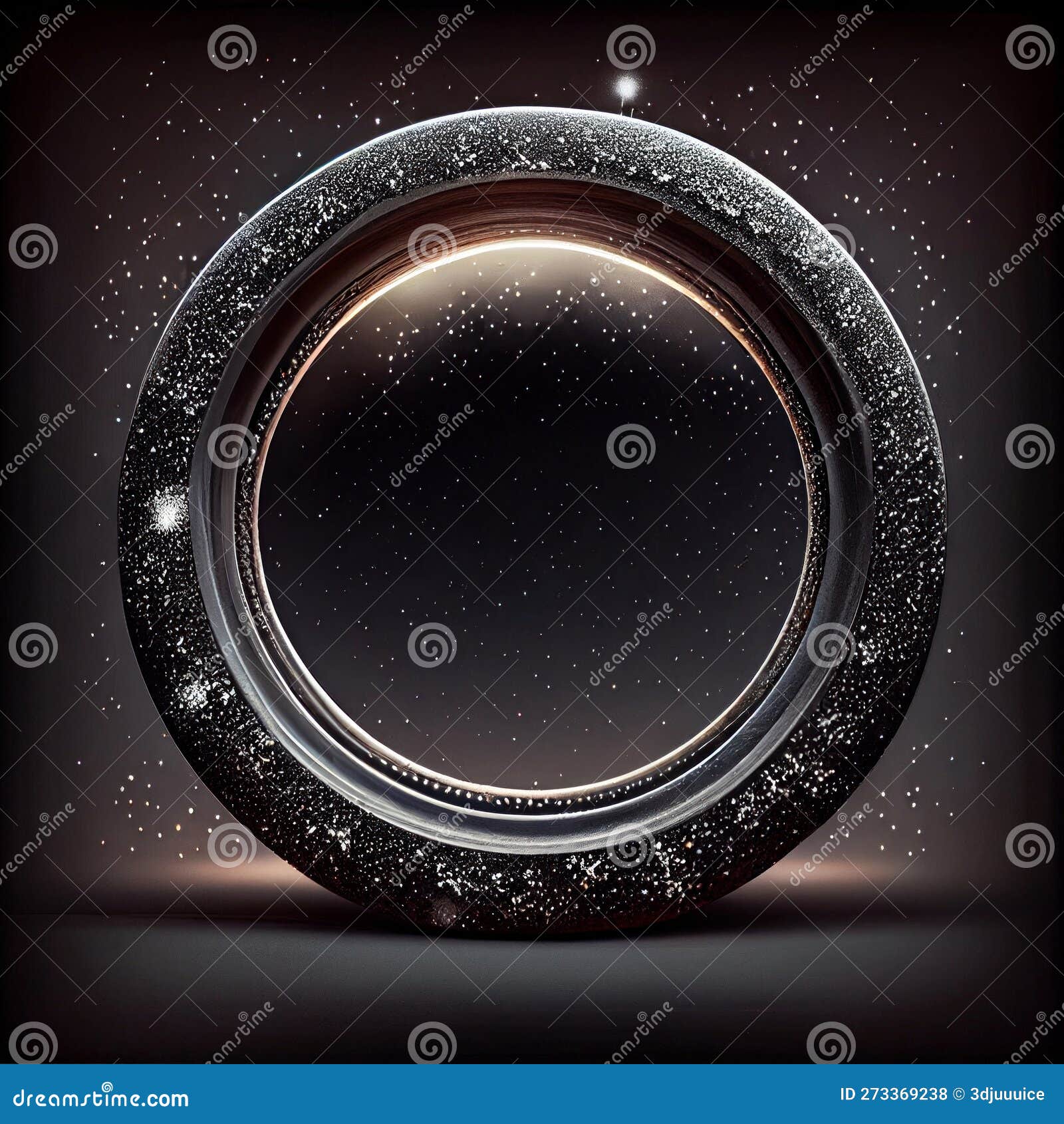 An Empty Ornamental Stone Circle Frame on Space Background. Stock ...