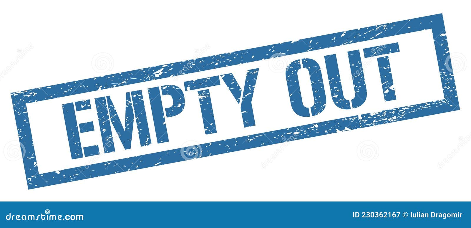 EMPTY OUT Blue Grungy Rectangle Stamp Stock Illustration - Illustration ...