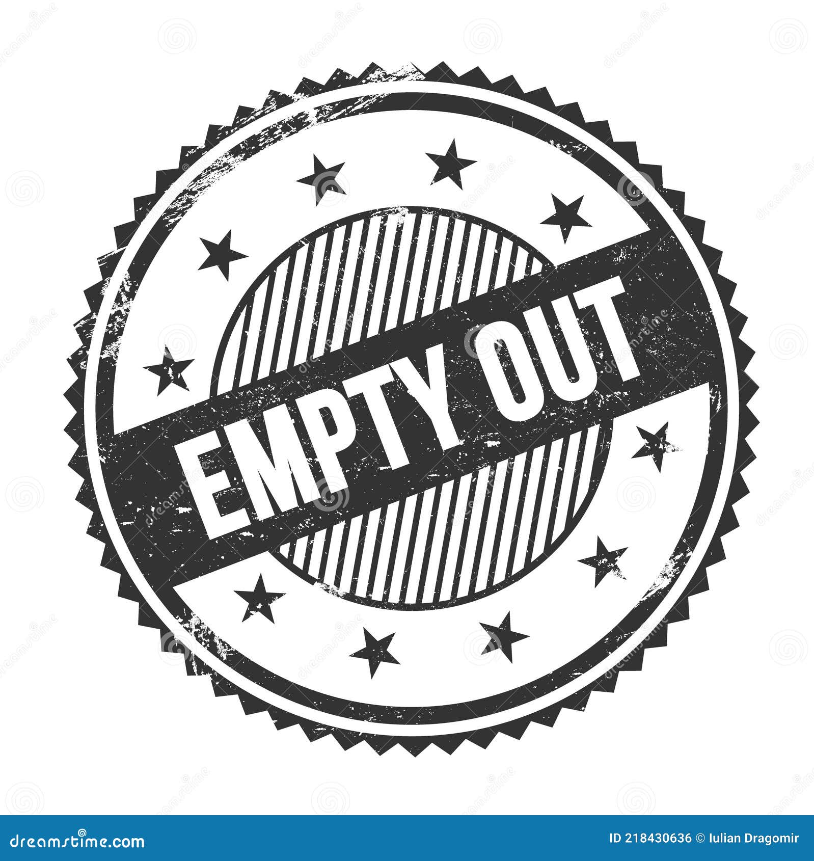EMPTY OUT Text Written on Black Grungy Round Stamp Stock Illustration ...