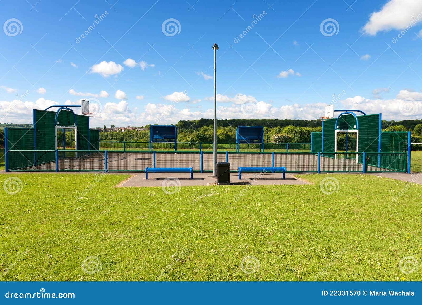 Empty Outdoor Basketball Field Stock Photo - Image of color, league ...