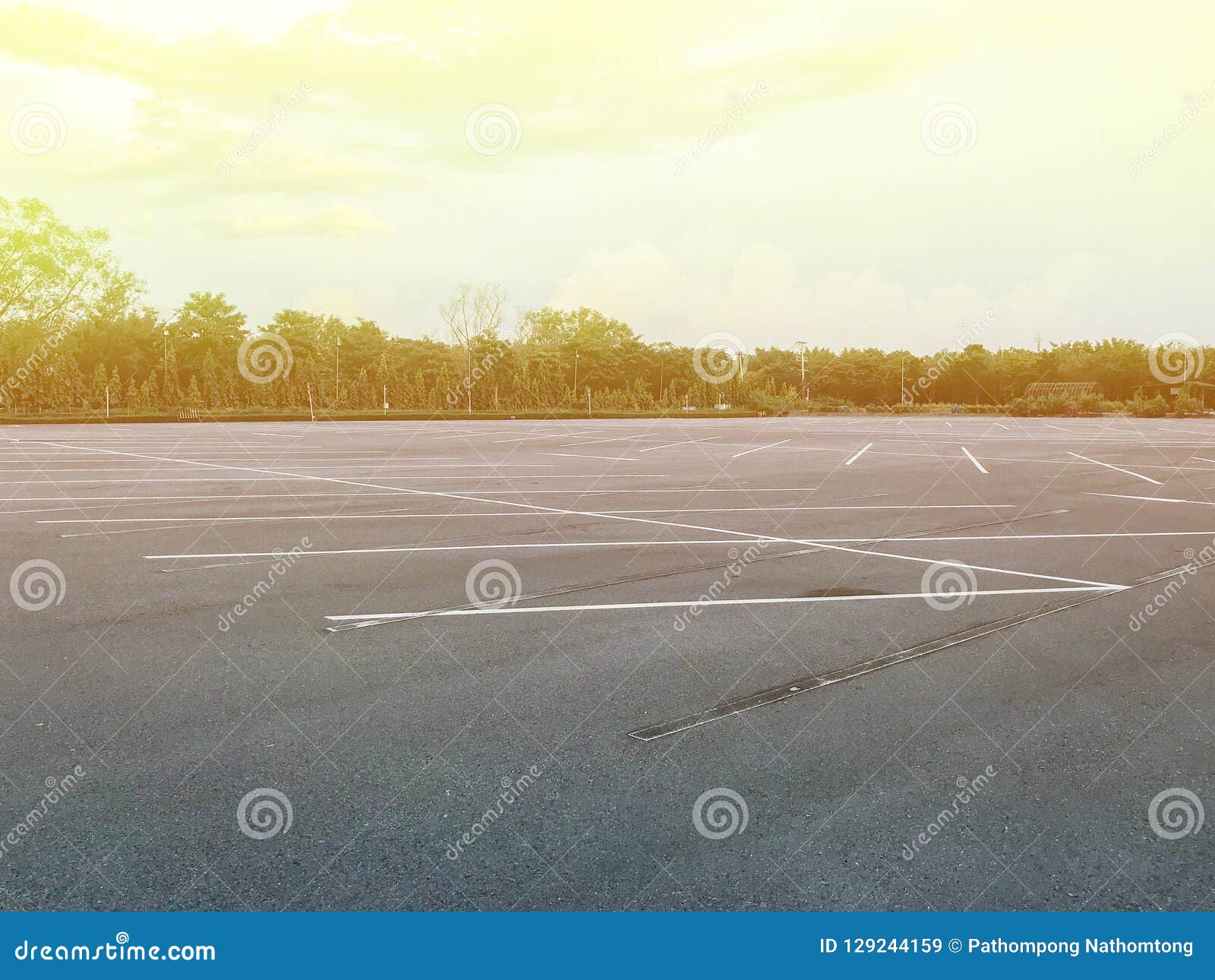 Empty Outdoor Car Parking Lot Stock Image - Image of area, pattern ...