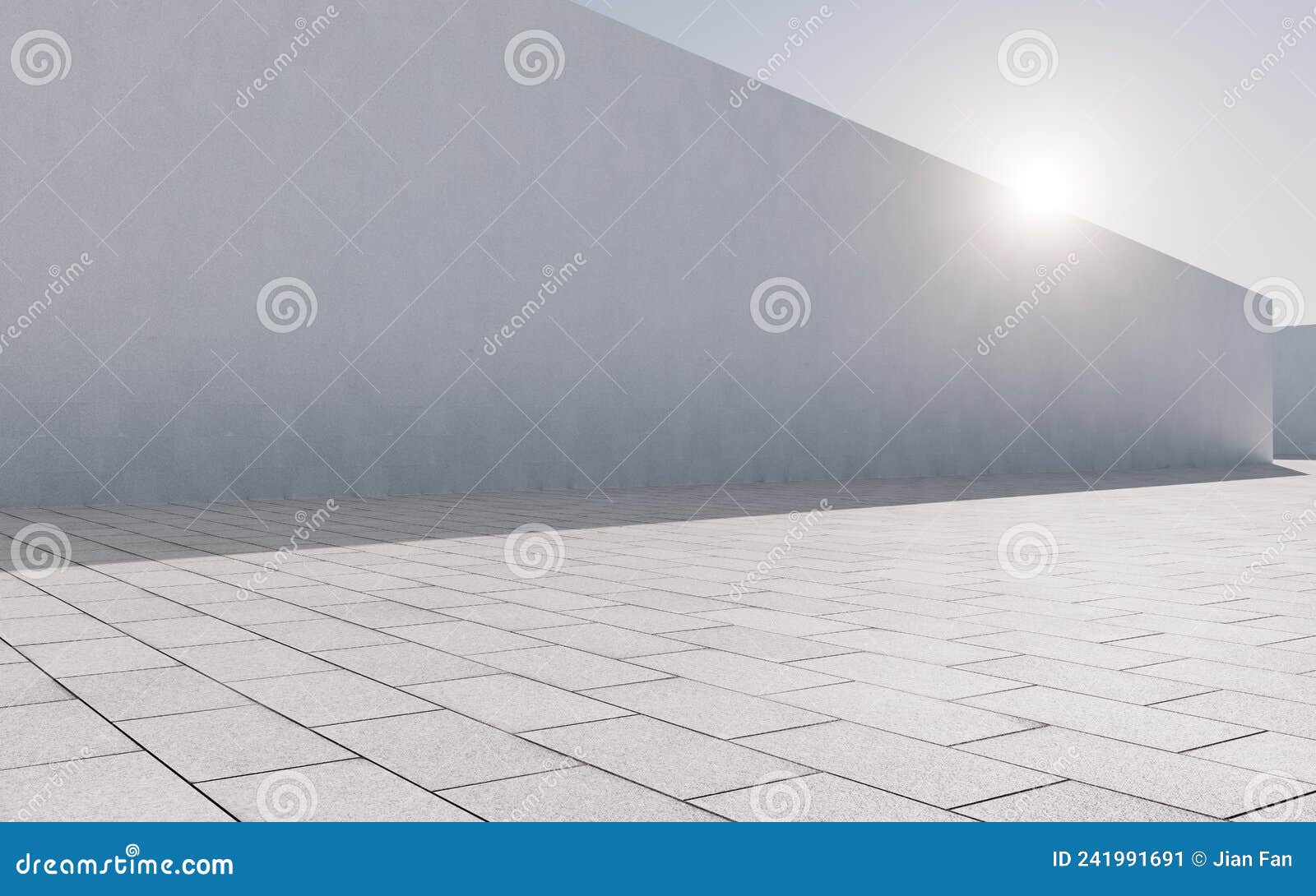 Empty Outdoor Ground Background, 3d Rendering Stock Illustration ...