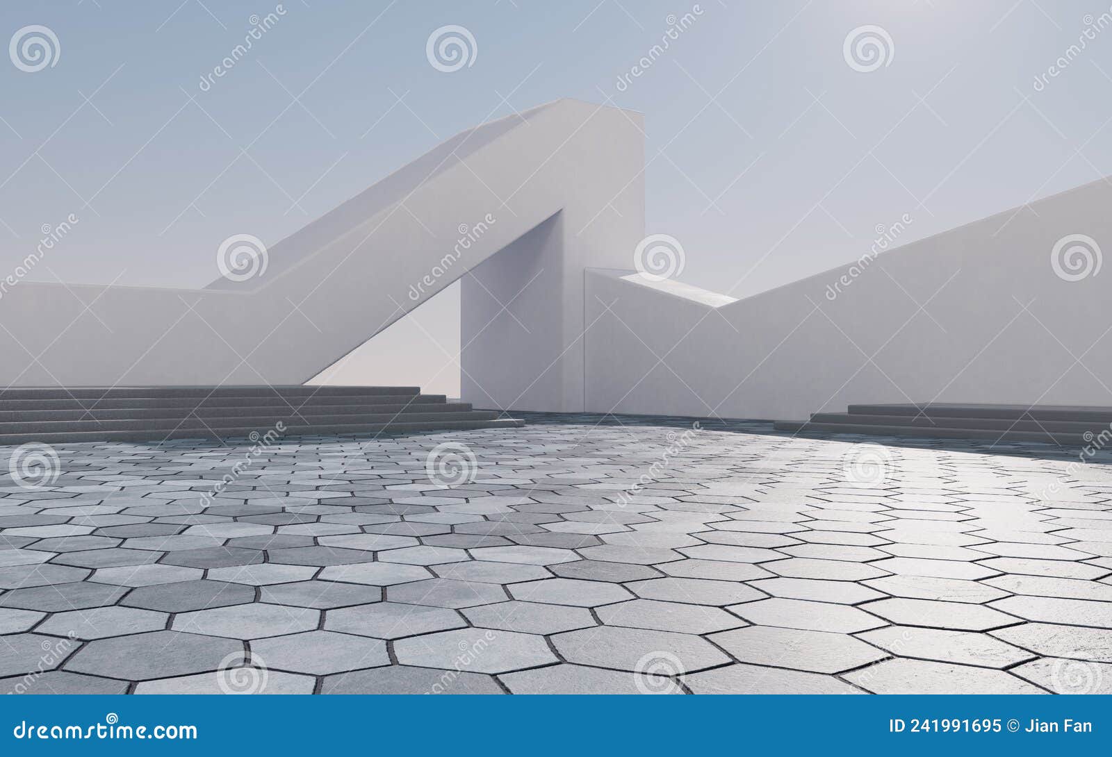 Empty Outdoor Ground Background, 3d Rendering Stock Illustration ...