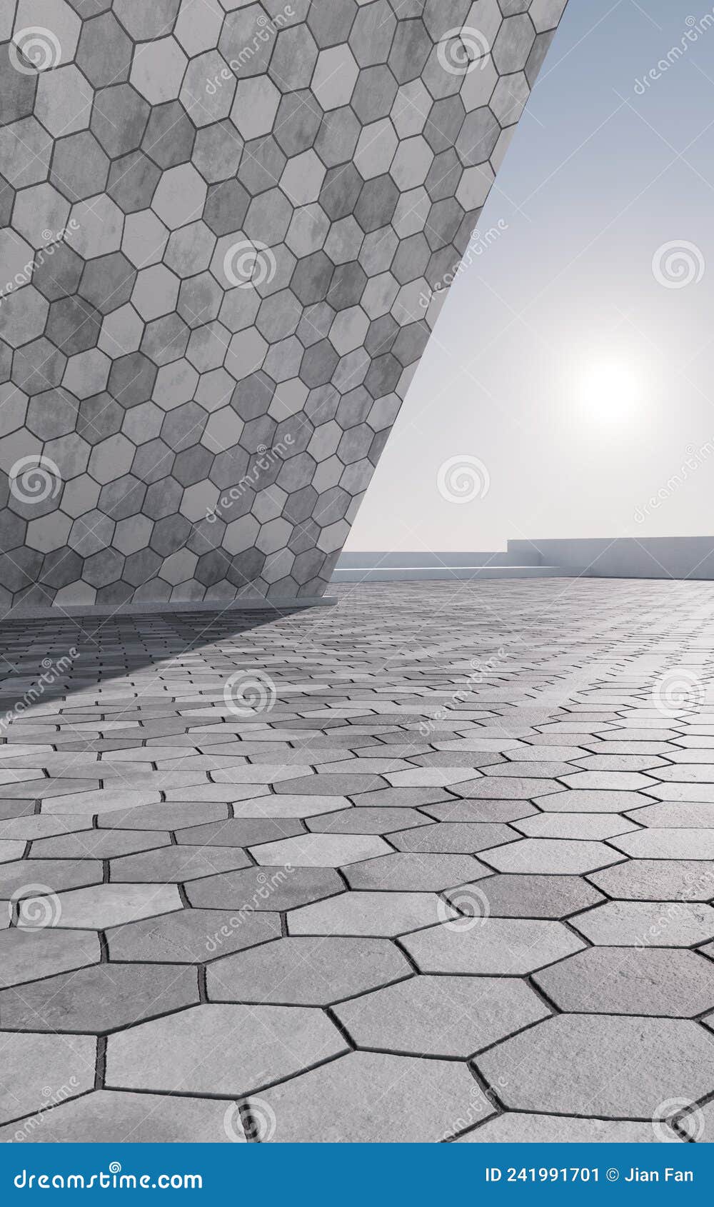 Empty Outdoor Ground Background, 3d Rendering Stock Illustration ...
