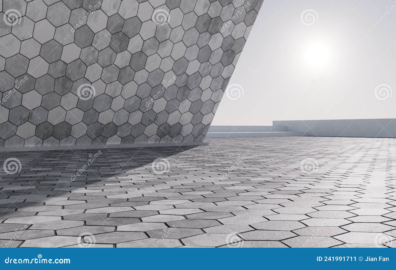 Empty Outdoor Ground Background, 3d Rendering Stock Illustration ...