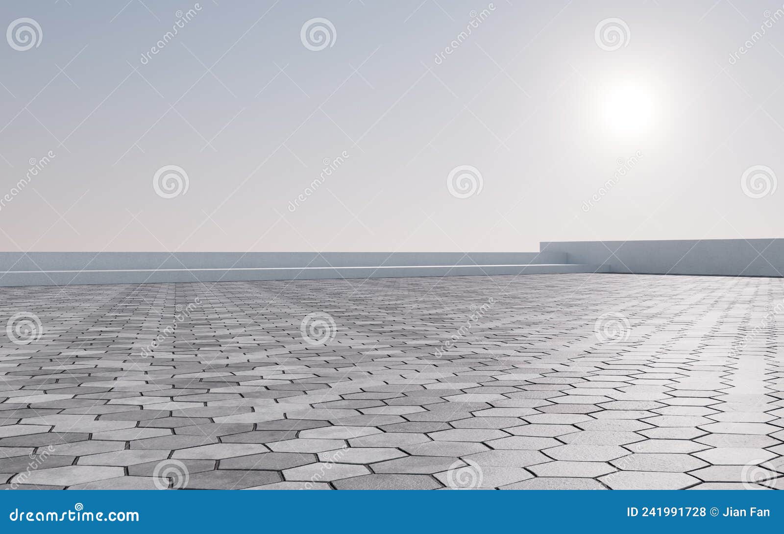 Empty Outdoor Ground Background, 3d Rendering Stock Illustration ...