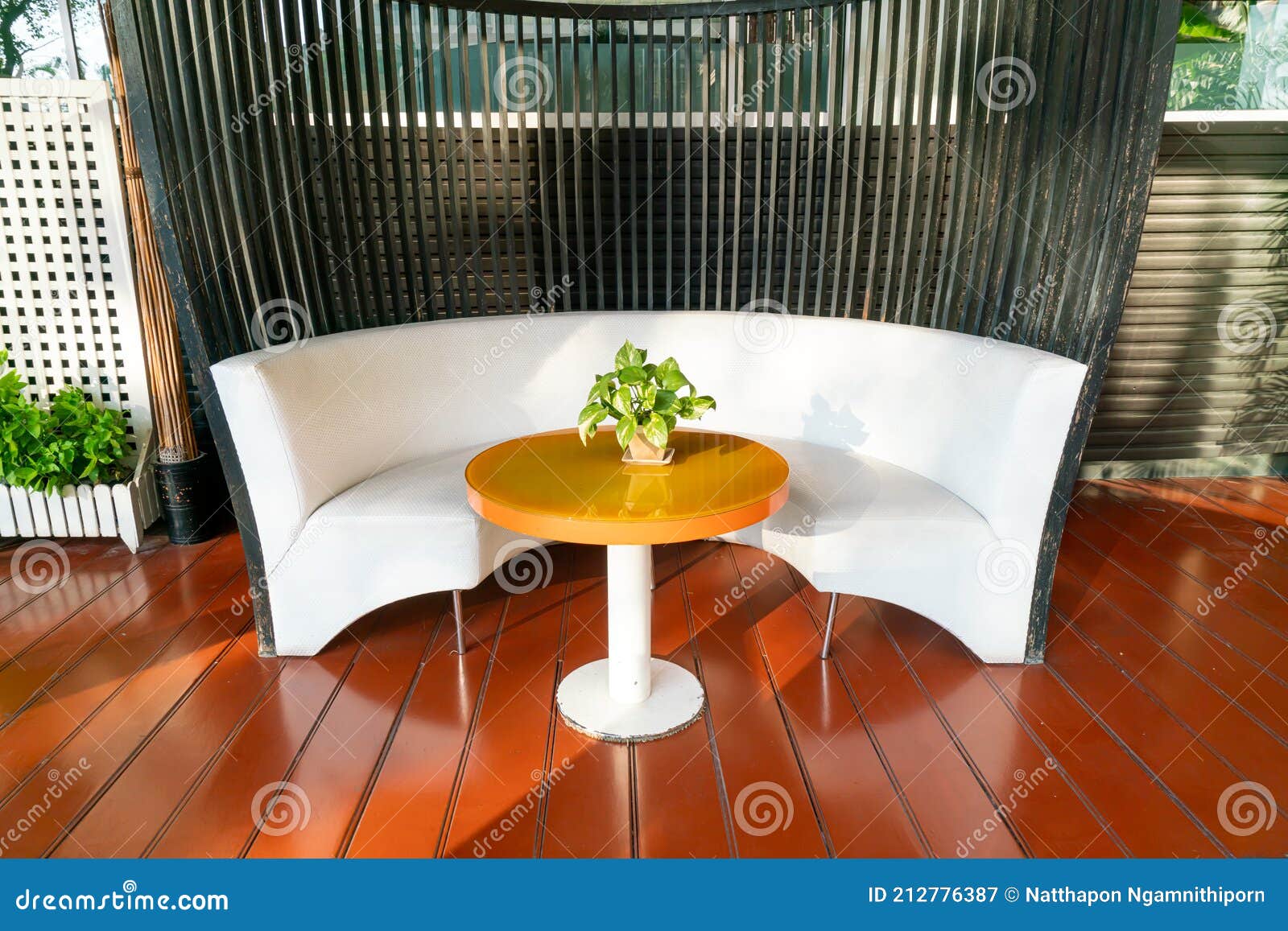 Empty Outdoor Patio Deck and Chair Stock Image - Image of design ...