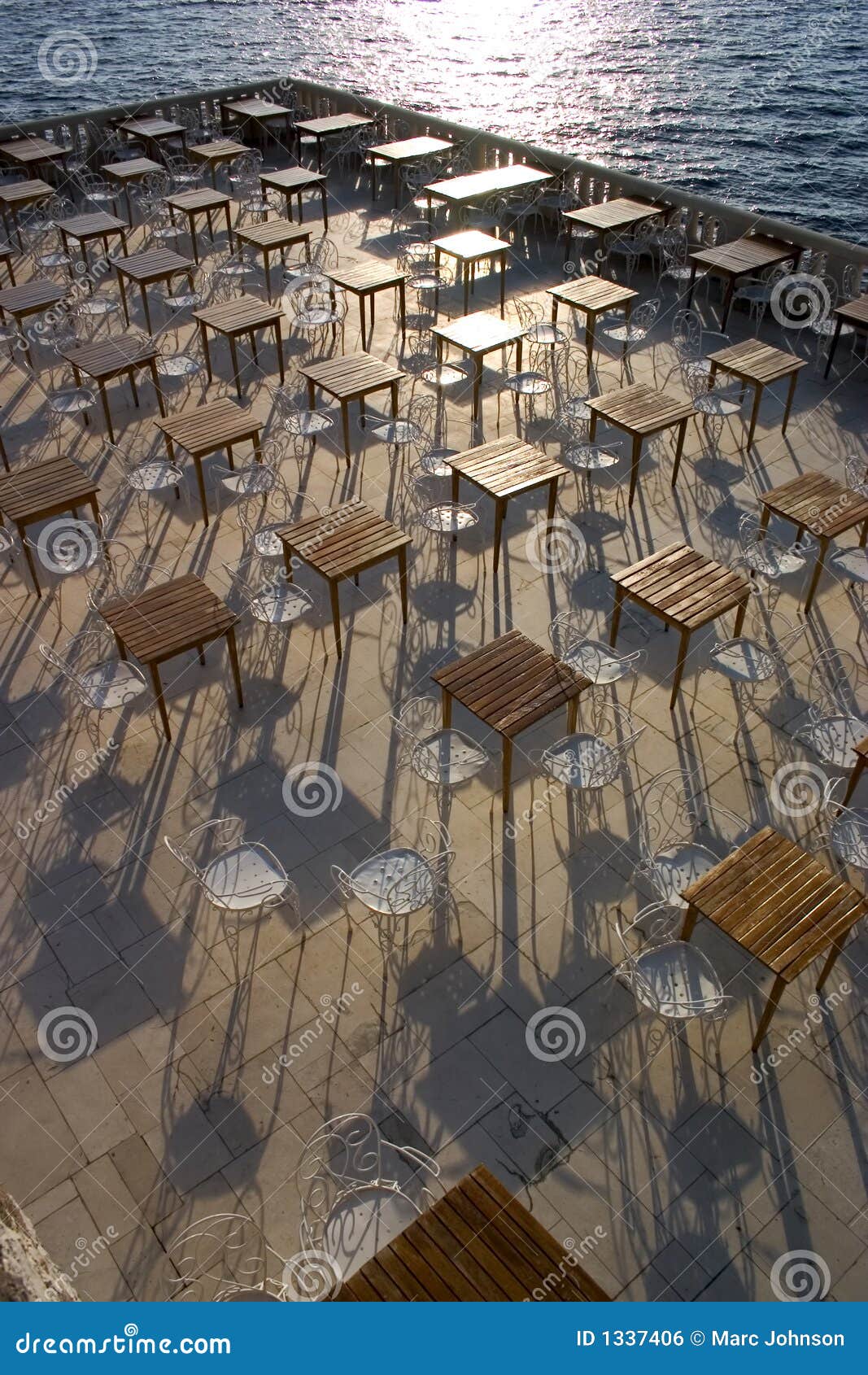 Empty outdoor restaurant. stock photo. Image of empty - 1337406