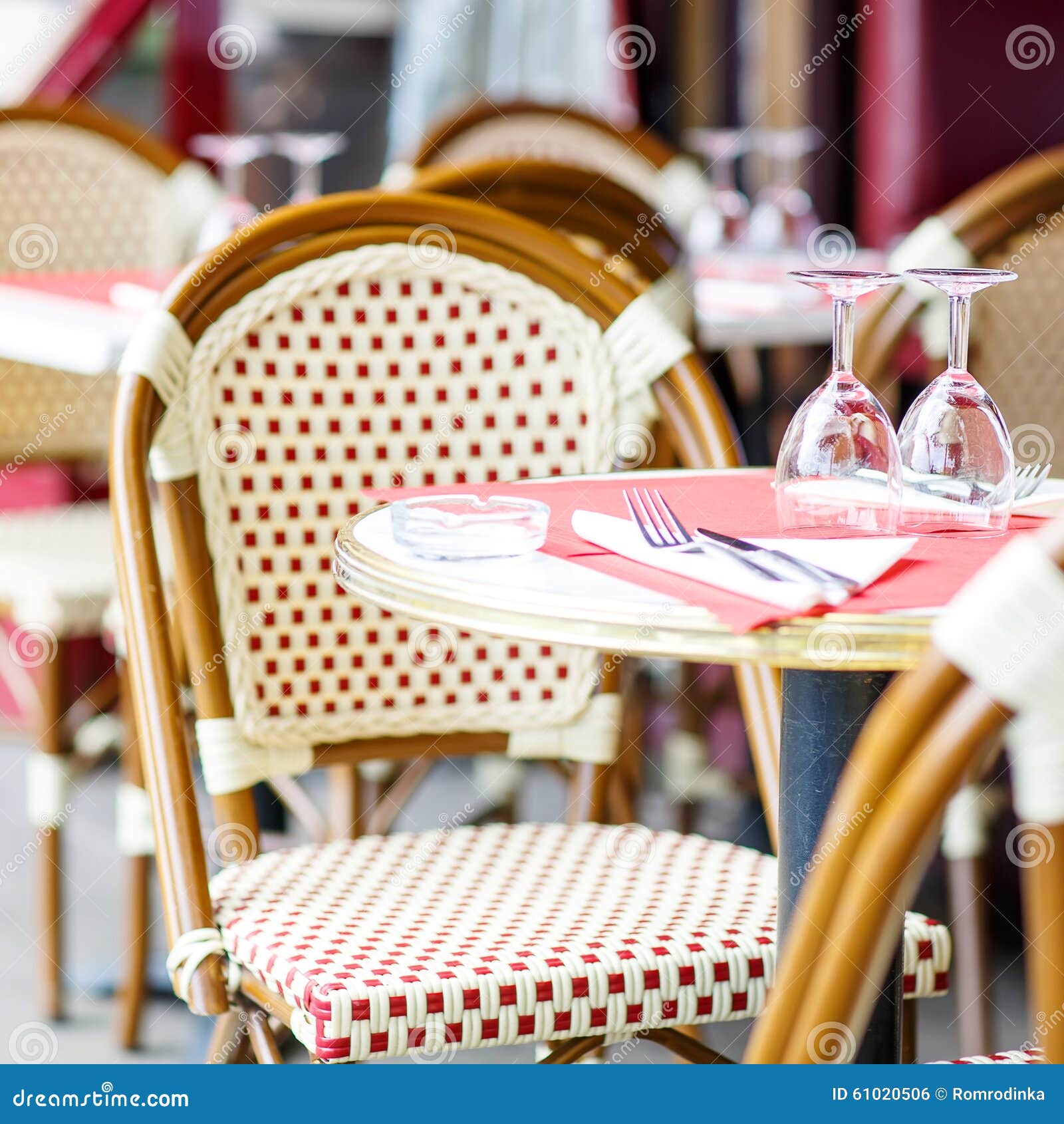 Empty Outdoor Restaurant Table in Paris, France Stock Photo - Image of ...