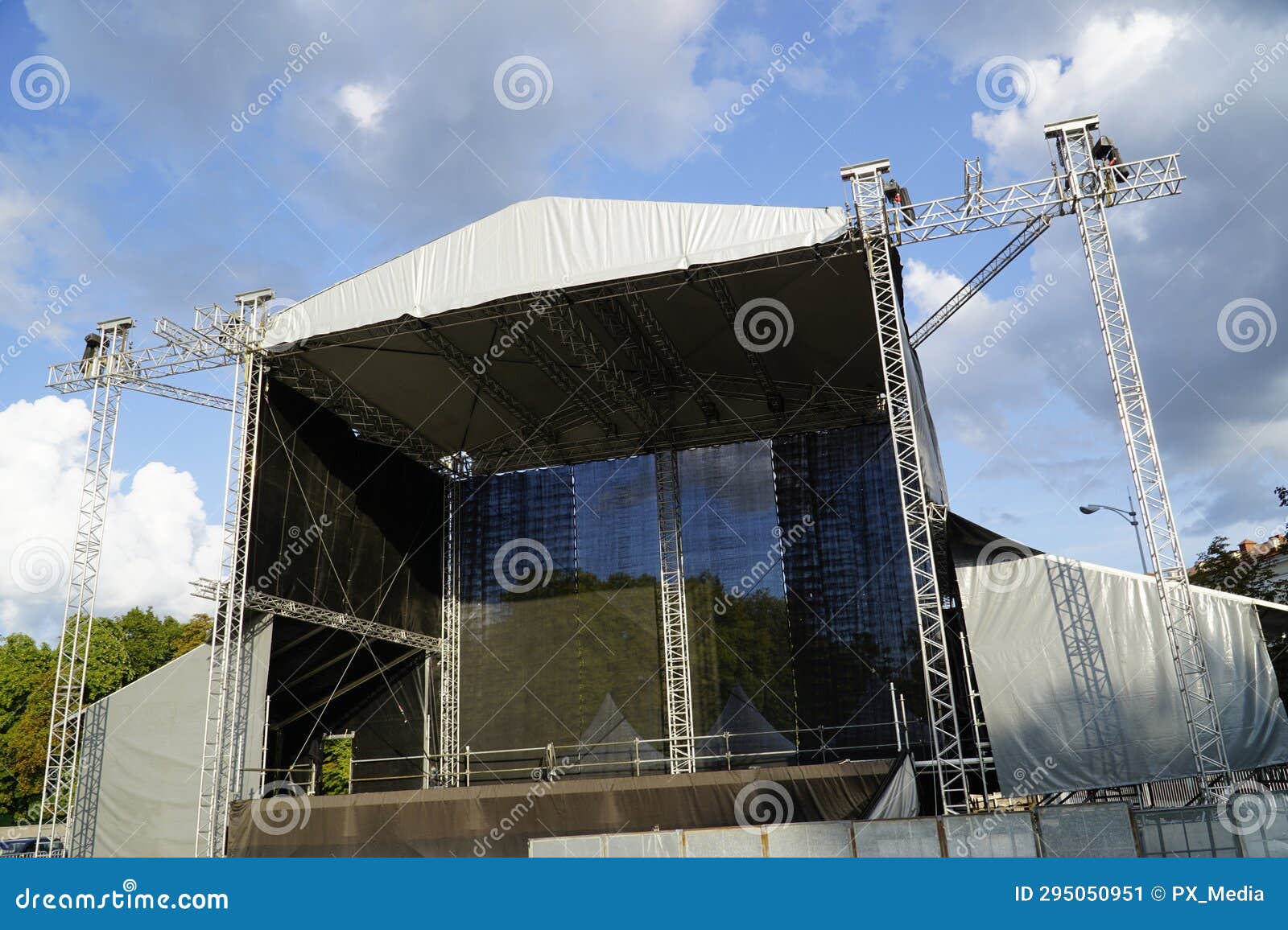 Empty Outdoor Stage - Side View Stock Image - Image of performance ...