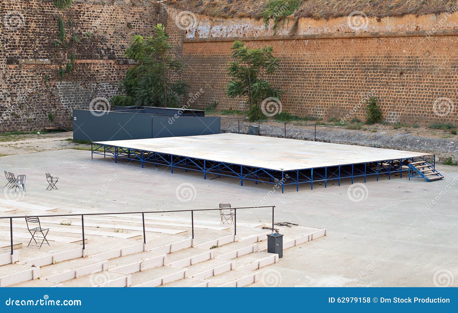 Empty outdoor stage. stock photo. Image of landmark, architecture ...