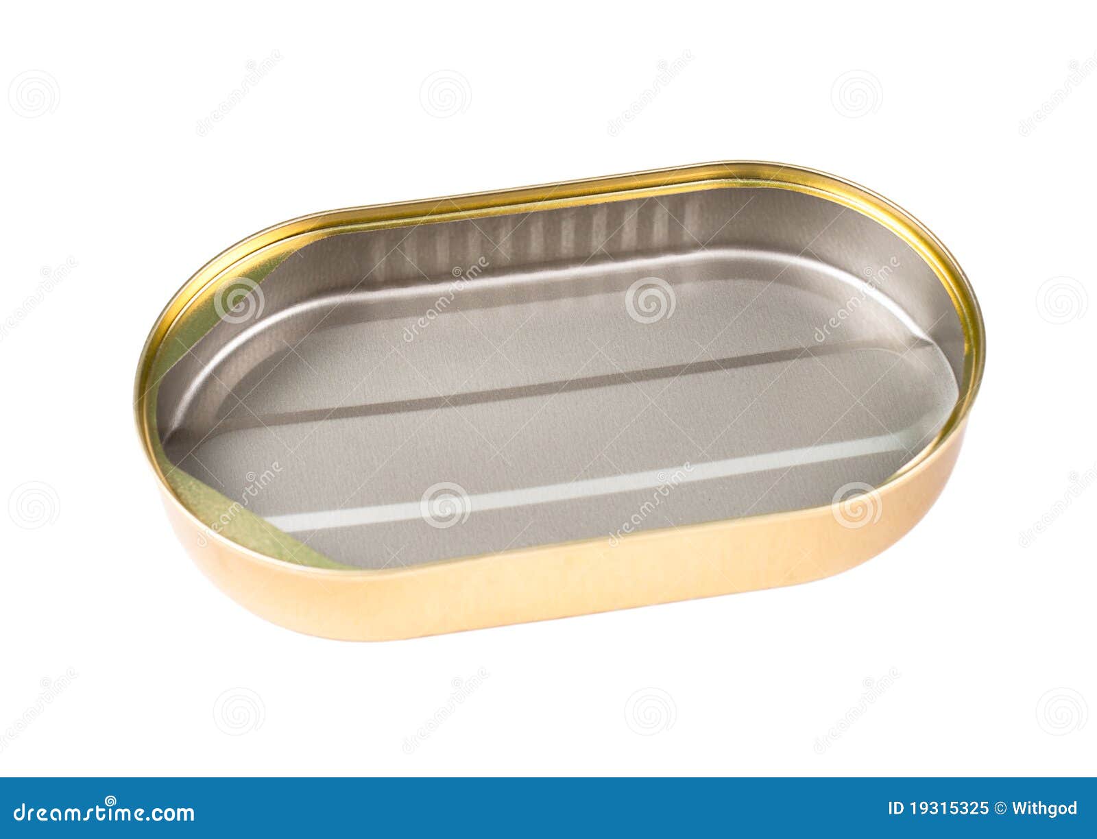 Empty oval can stock image. Image of white, food, isolated - 19315325