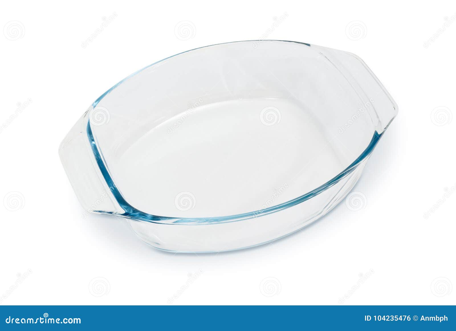 Empty Glass Casserole Pan on a White Background Stock Photo - Image of ...