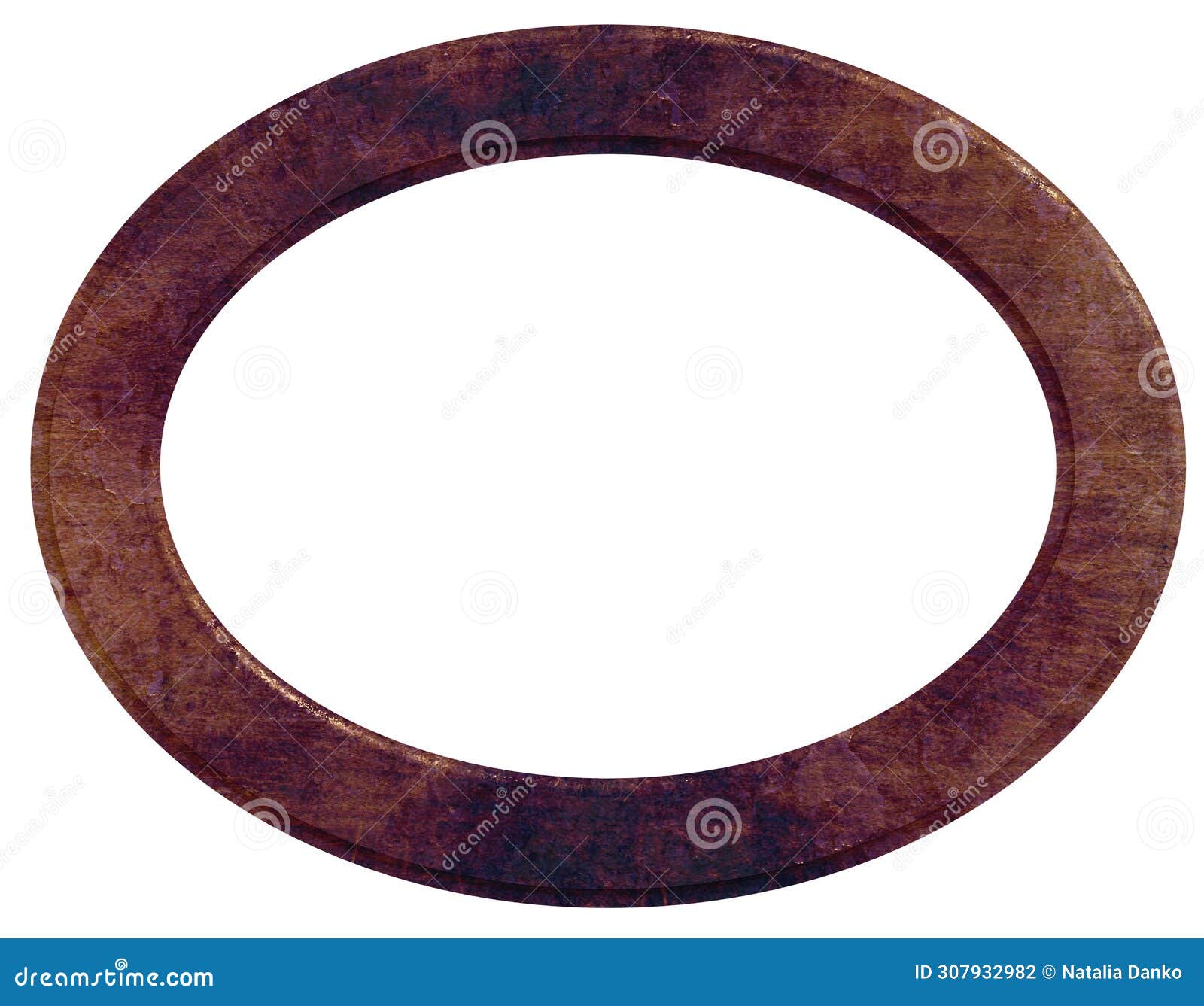 Empty Oval Wooden Frame for Paintings and Photos on Isolated Background ...