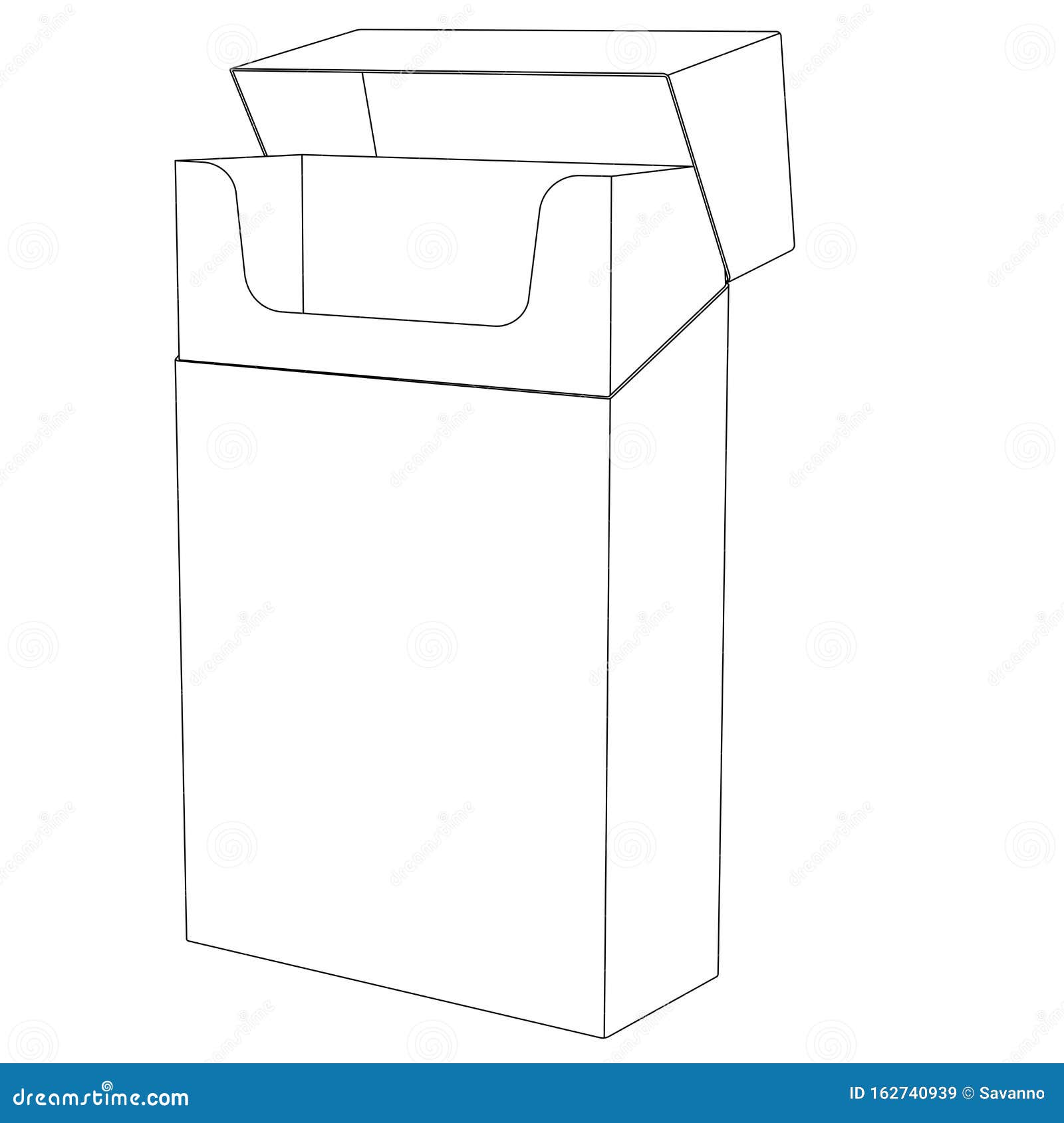 Empty Pack of Cigarettes. Outline Icon Stock Vector - Illustration of ...