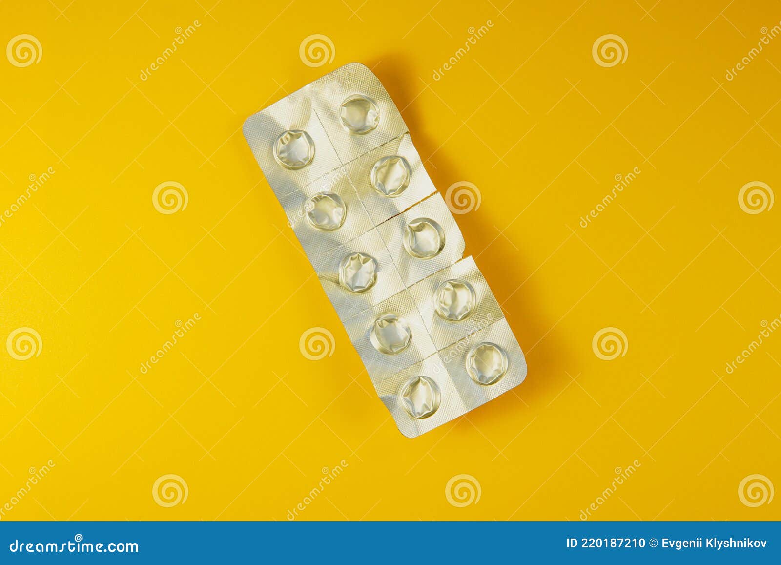 Empty Package of Aluminum Foil Tablets. Used Tablet Packaging Stock ...