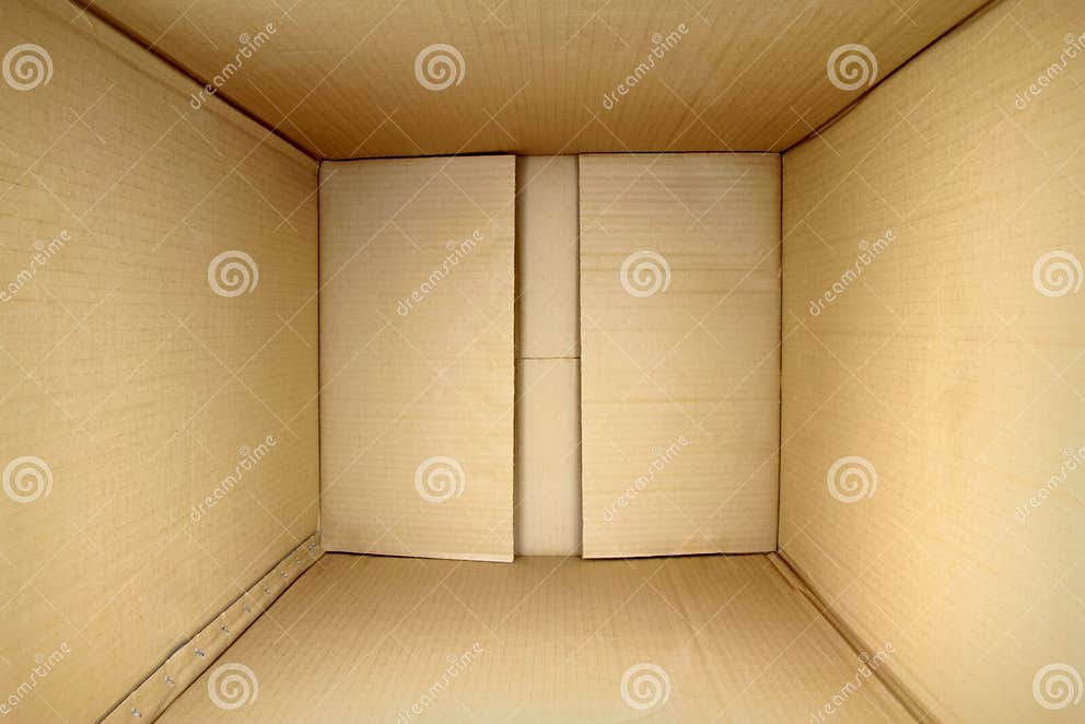 Empty Package Box, 3d View Inner Side. Stock Image - Image of logistics ...