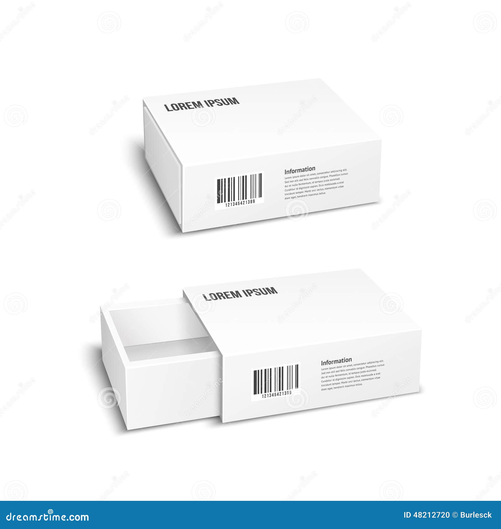 Empty package box. stock vector. Illustration of black - 48212720