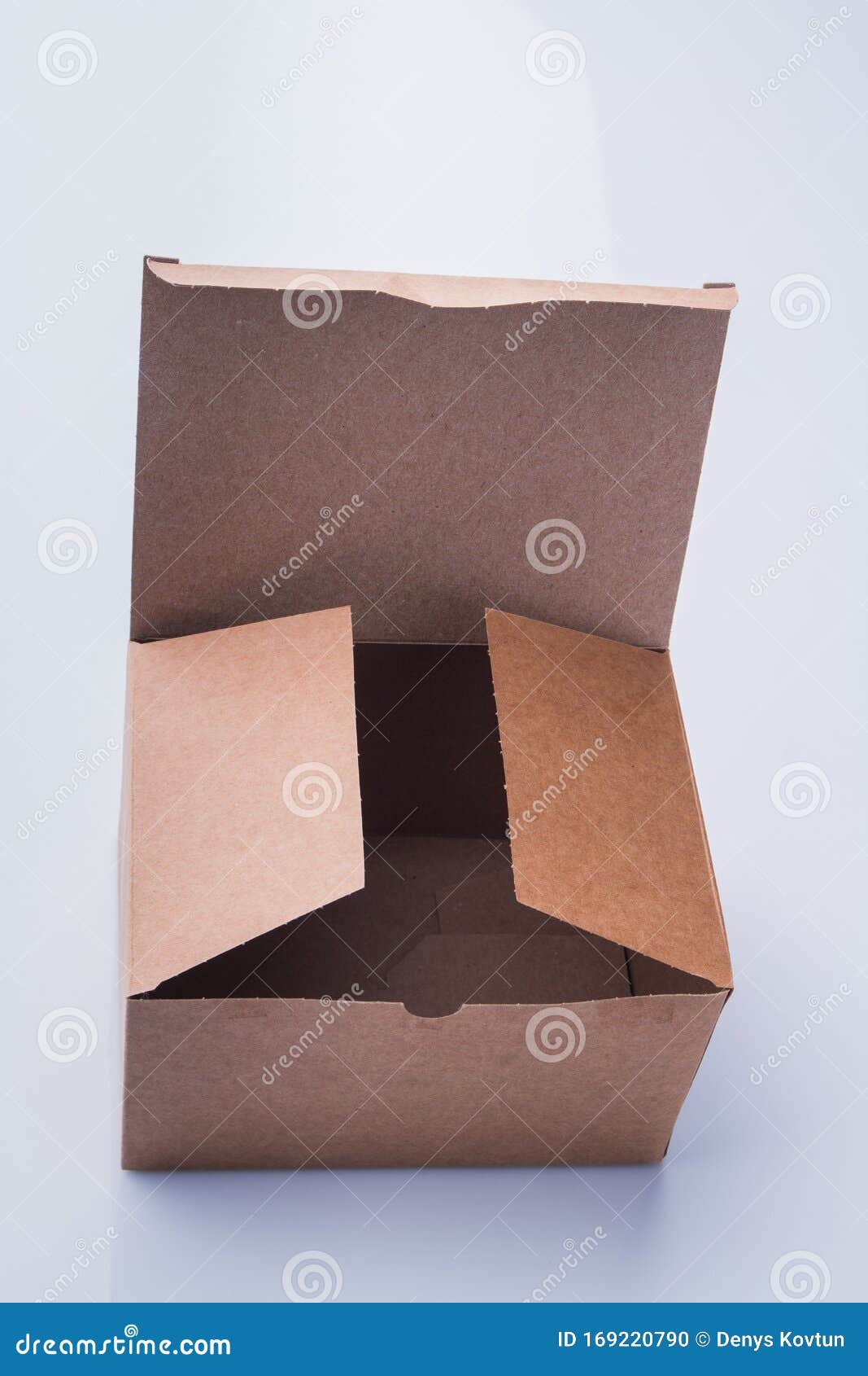 Empty Package Cardboard Box Opened in Half. Stock Photo - Image of ...