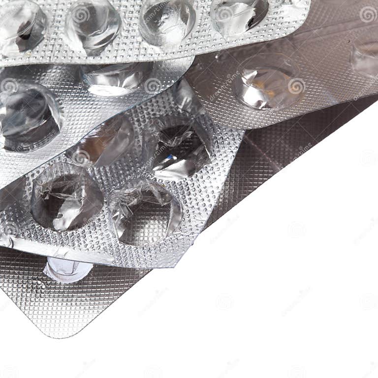Empty Packing from Tablets Isolated on White Background Stock Photo ...