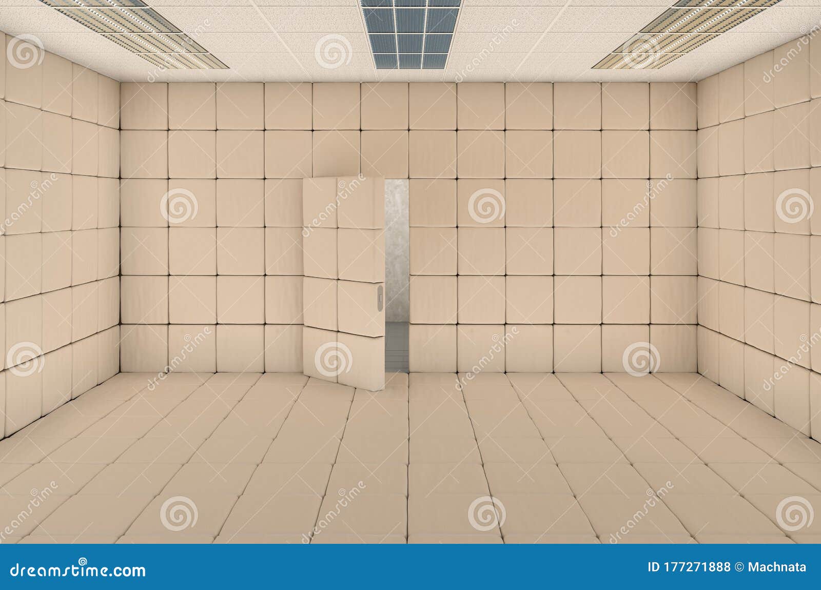 Empty Padded Cell With Open Door Royalty-Free Stock Image ...